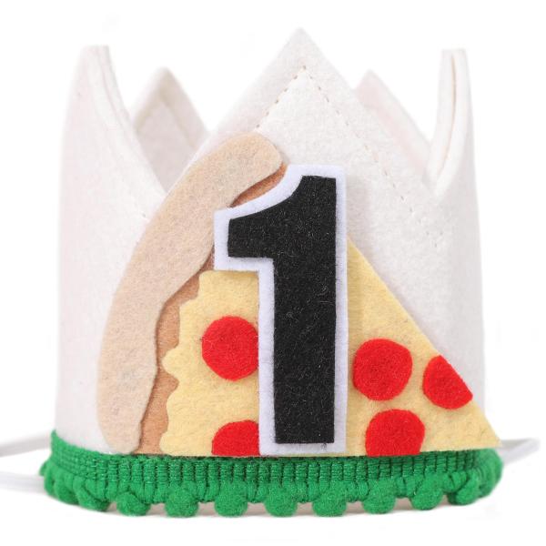 商品名:  PATRDIO Pizza 1st Birthday Crown - Baby First Birthday Party Decorations,Pizzeria Party Birthday Hat Outfit,Boys G...