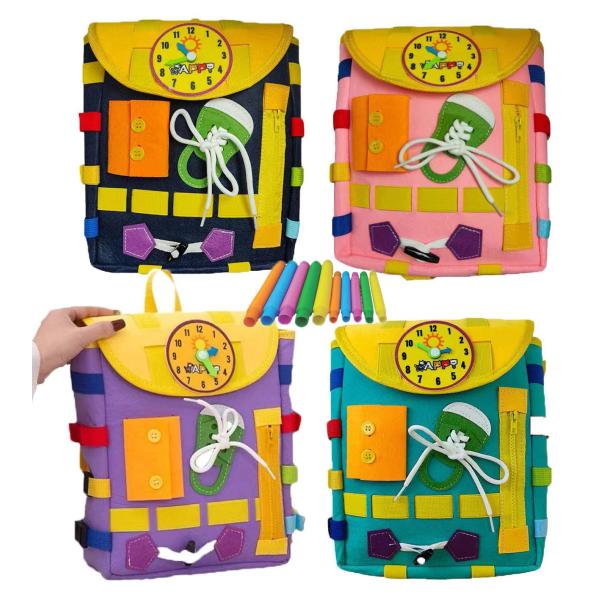 商品名:  GeRRiT Toddler Backpack with Learning Toys,Develop Motor Skills,Develop Senses, Fine Movements,Tie Shoes,Felt Back...