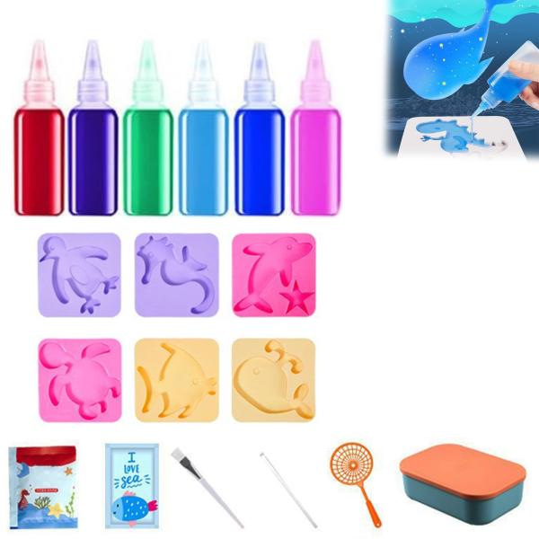 商品名: アクアジェル感覚おもちゃセット、マジックウォーターエルフ、子供用ハンドメイドアクアジェル感覚おもちゃセット、マジックウォーターエルフおもちゃキット、マジックウォーターワンダー、水マッチングゲーム(6個-オーシャンスタイル) Aqu...