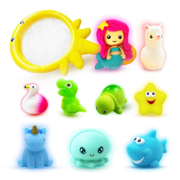 商品名: ライトアップバスおもちゃ、9個 点滅するカラフルなバスタブマーメイドトイ 収納バッグとネットフィッシング付き Light Up Bath Toys, 9pcs Flashing Colourful Bathtub Mermaid ...