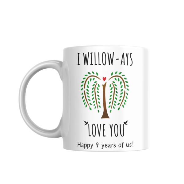 商品名:  9th anniversary gift willow mug for her 9 year nine ninth wedding pottery ceramic gifts for wife husband him coupl...