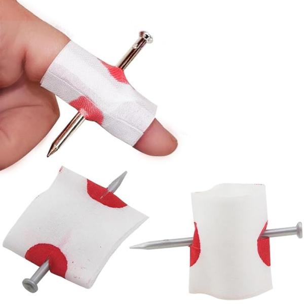 商品名:  2 Pcs Prank Fake Nail Through Finger Magic Trick Scary Halloween Party April Fool's Day Street Close up Magic Funn...