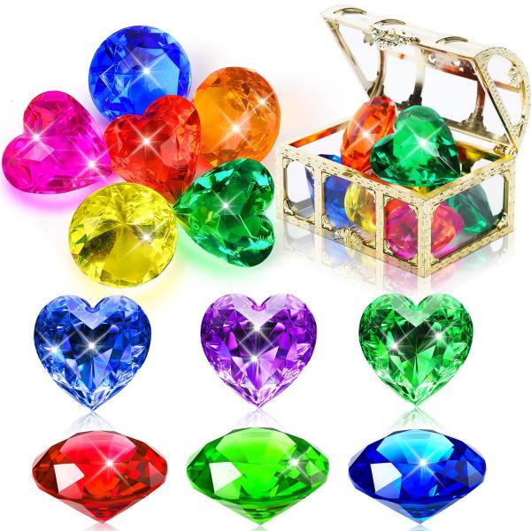 商品名:  MARFOREVER Diving Gem Pool Toys, 6 Pcs Big Colorful Diving Diamond Heart Gems Underwater Sinking Diving Gems Summe...