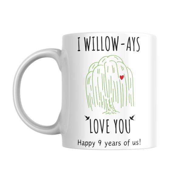 商品名:  9th anniversary gifts willow mug for her gift 9 year nine ninth wedding pottery ceramic gifts for wife husband him...