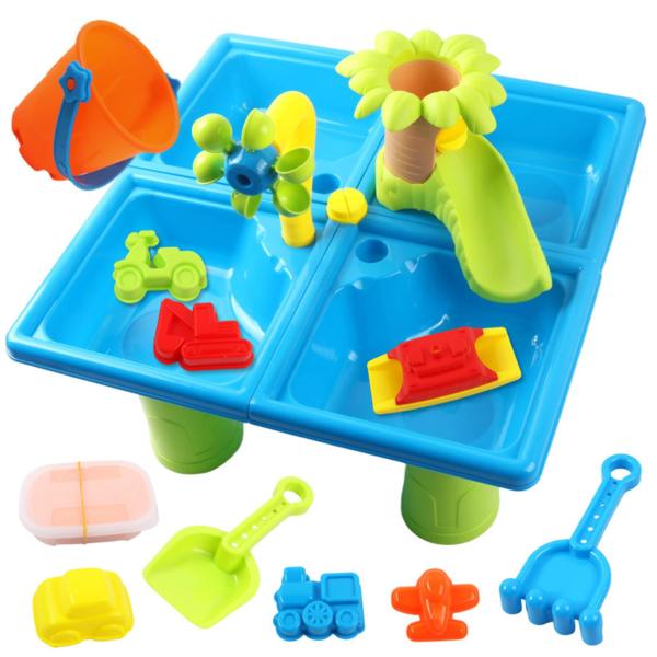 商品名:  Weduspaty Sand Water Table, 24PCS/Set 2 in 1 Safe Plastic Toddler Water Table with Beach Toys, Funny Sensory Table...