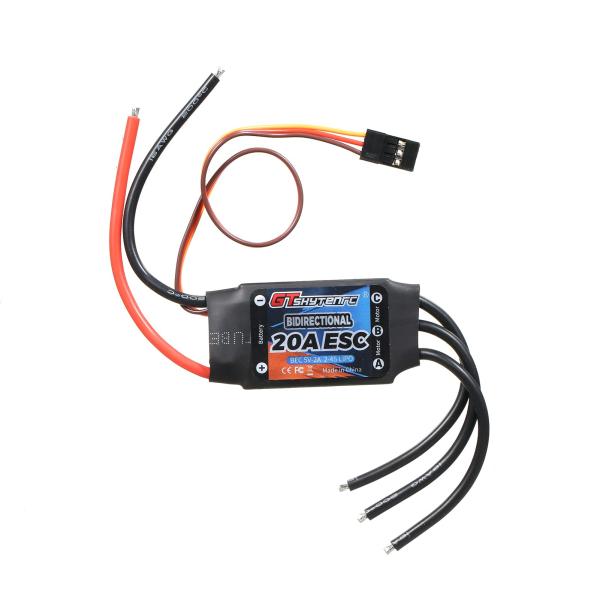 商品名:  1:1 Power Output Brushless ESC Bidirectional Brushless ESC Black Bidirectional ESC GTSKYTENRC Bidirectional 20A Br...