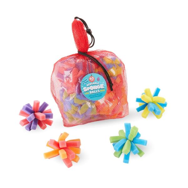商品名: Chuckle &amp; Roar - 再利用可能なスポンジボール - 環境に優しい水風船の代替品 - 散らかりにくい家族でアウトドアを楽しむ - 幼稚園以上に最適! - マルチカラー 40個パック 収納バッグ付き Chuckl...