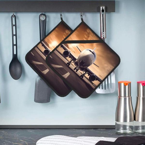 商品名:  2 Pack Pot Holders for Kitchen Heat Resistant Pot Holders Sets Airplane Oven Hot Pads Washable Potholders for Baki...