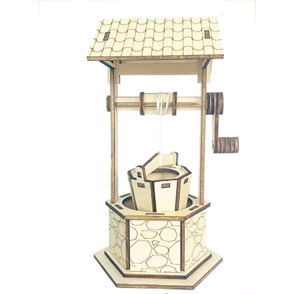 商品名:  LINHANDAI 3D Wooden Three-Dimensional Puzzle Simple Water Well Model, Technology Small Handmade DIY Educational To...