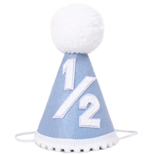 商品名:  YOUAME Boys Blue Half Birthday Hat - Boys 1/2 Birthday Party Decorations,1/2 Birthday Cake Smash Party Hat Outfit,...