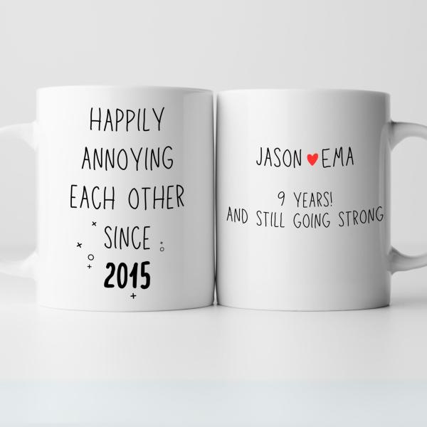 商品名:  9th Anniversary Gift for husband or wife, Ceramic Mug, 11oz, 9 year nine ninth wedding pottery ceramic gifts for h...