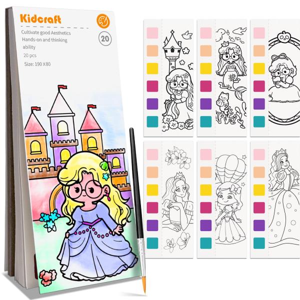 商品名: 水彩絵の具で絵を描く 子供用 プリンセスポケット 散らからない 水彩画キット 水彩絵の具セット アート&amp;クラフトギフト 対象年齢4 5 6 7 8歳以上 旅行アクティビティ おもちゃ Paint with Water Co...