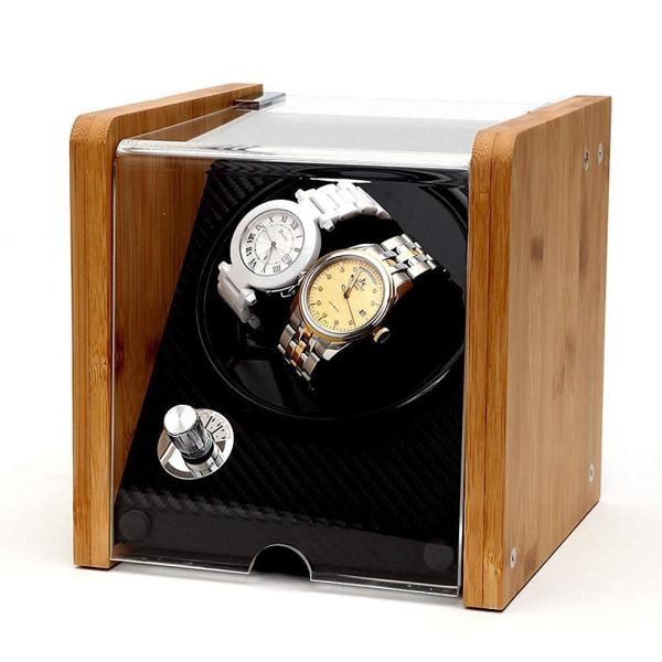 商品名:  OQPJMYZ Watch Winder 2 Watches Wooden Pu Carbon Fiber Automatic Winding Box Quiet Motor 5 Rotation Modes Anti-Magn...