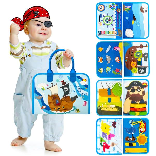 商品名:  Busy Board for Toddlers 8 in 1 Montessori Toys for 2 Year Old Girl Boy Birthday Gift Preschool Learning Activities...