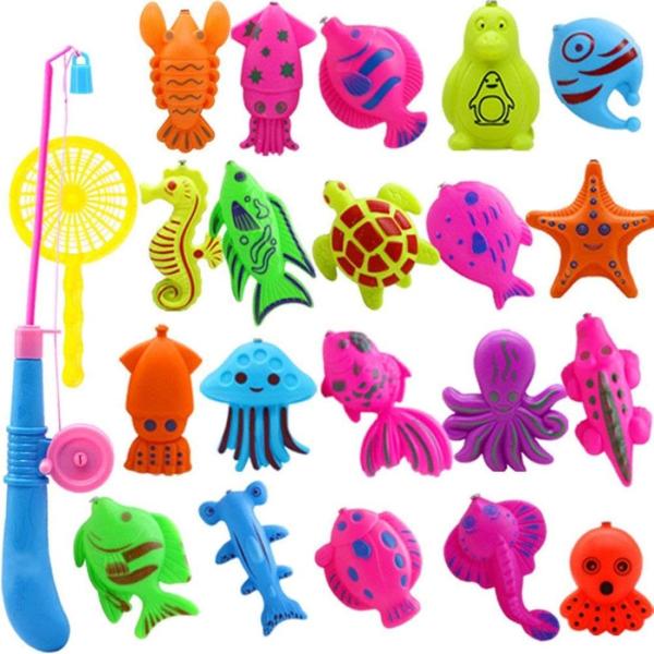 商品名:  Cndiyald 22Pcs Fishing Toys Magnetic Water Play Items Fishing Games Multi Fish Plaything for Kids Bath Fun Time Fi...