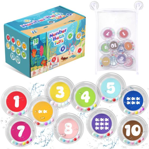 商品名:  Baby Floating Bath Toys with Storage 10pcs Bathtub Toys Nmuber Set Mold Free Bath Toys Pool Toy Shower Toy Prescho...