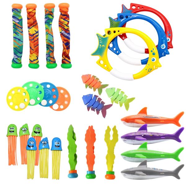 商品名:  Yahunosu Diving Pool Toys,3-12 Jumbo Set,27Pcs Kid Summer Swimming Diving Toy,Pool Games Summer Swim Water FishToy...