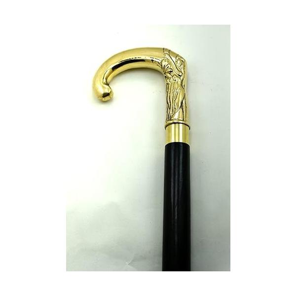 商品名:  Vintage Design Walking Stick with Brass Handle, Wood Walking Cane 39 Inch, Gift for Men/Womenブランド: Generic商品サイズ: L...