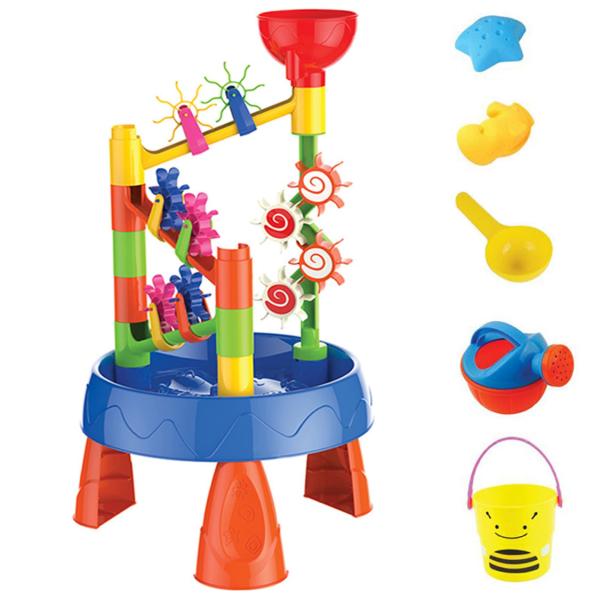 商品名:  Kids Water Table 32Pcs/Set Summer Rounded Vibrant Sand and Water Table with Water Wheel and Sand Funnel Sensory Be...