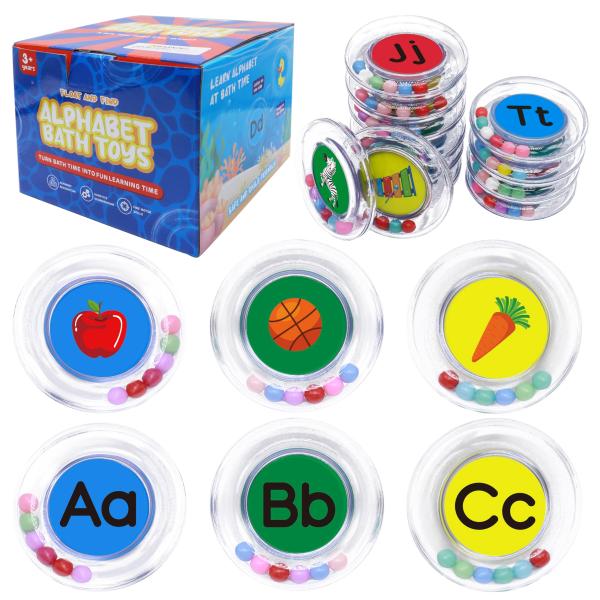 商品名:  Baby Bath Toys 26pcs Alphabet Letters, Toddlers Floating Bathtub Toys Water Pool Toys Set with Mesh Bag for Kids A...