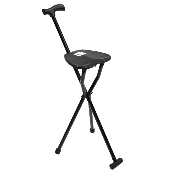 商品名:  Cane Chair, 35.4 Inches Tall Multi-Functional Foldable Three-Legged Stool, Walking Cane, Folding Cane with Seat, S...