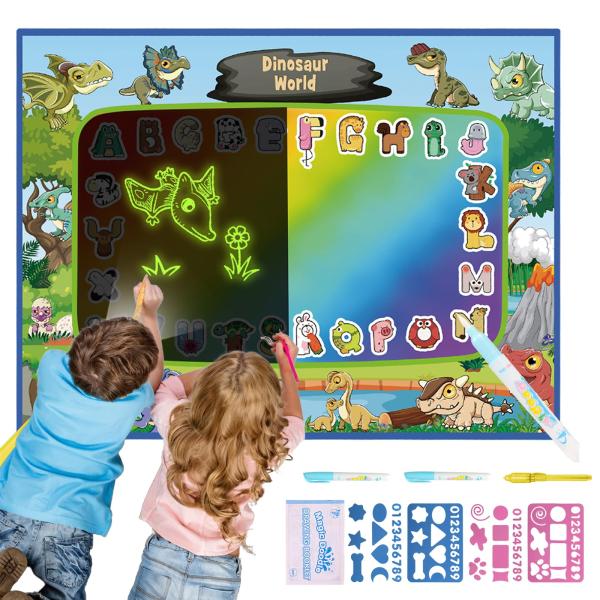 商品名:  Water Doodle Mat,Educational Toy-Glow-in-The-Dark Magic Doodle Mat，Reusable Colorful Toddler Doodle Board Drawing ...