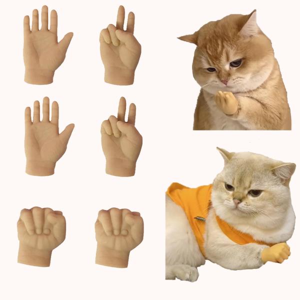 商品名:  6 Pcs TikTok Toys Gag Performance Finger Puppet Set,Party Favors，Premium Rubber Flat Hand Style Mini Hand Funny Ca...