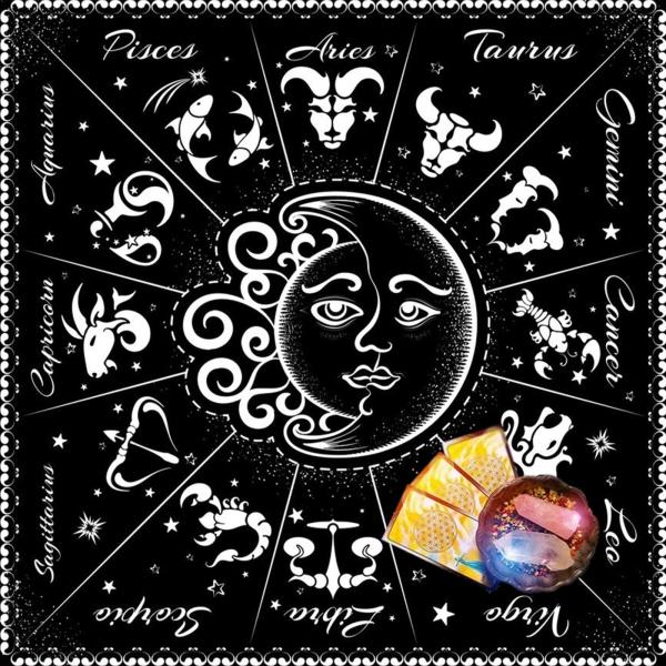 商品名:  Lerpwige Tarots Tablecloth Rune Divinations Table Cover Astrology Oracles Board Game Mat Square Pendulum Altar Tab...