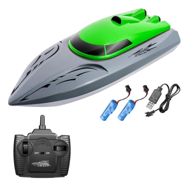 商品名:  XMFLFH 2.4G 18KPH high-Speed Speedboat Double Batteries and Double Motors Racing Boat Waterproof, Sealed and Anti-...