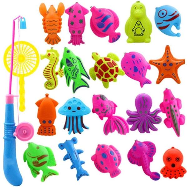 商品名:  XUEYEGONGJI 22Pcs Fishing Toys Magnetic Water Play Items Fishing Games Multi Fish Plaything for Kids Bath Fun Time...