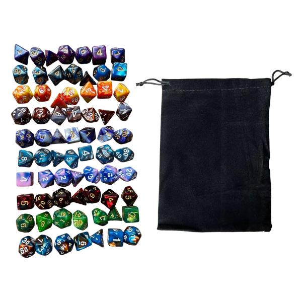 商品名:  FGDTREE 70Pcs 10 Color MultiSided Acrylic Dices Set Polyhedral Dices Table Game Dices Easy to Read Number Role Pla...