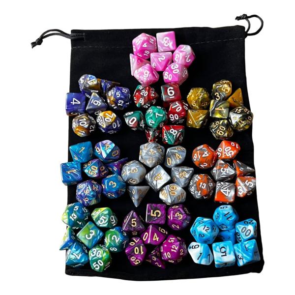 商品名:  FGDTREE 70Pcs MultiSided Acrylic Dices Set Polyhedral Dices 10 Color Table Game Dices Easy to Read Number Durabili...