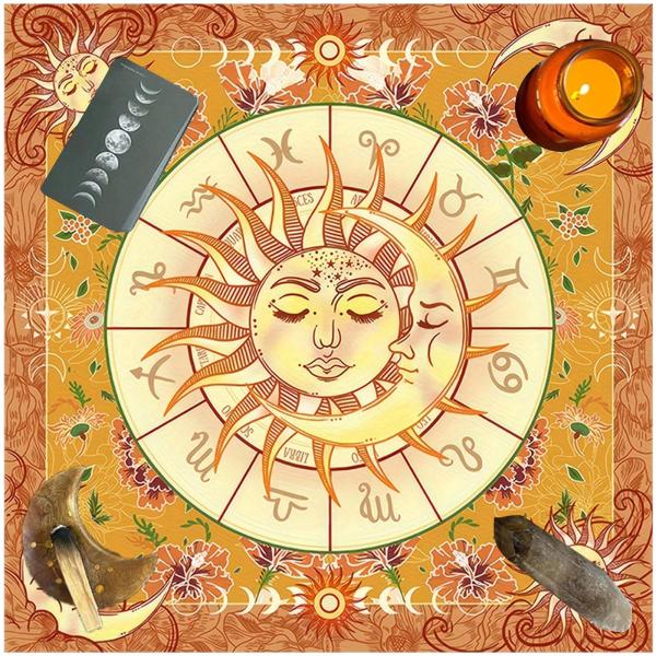商品名:  Ldbuejiaja Tarots Tablecloth Divinations Table Cover Oracles Board Game Mat Square Altar Table Cloth Divinations T...