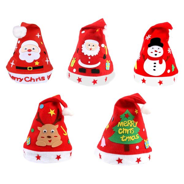 商品名:  MerryChristmas Santa Hat Craft Toy Party Hat Making Kits For Festival Family Gathering Props Red Santa Hat Holiday...