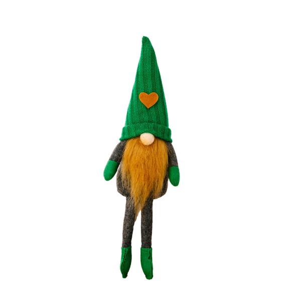 商品名:  Christmas Green Knitted Hat Gnome Decorative Heart Hangable Leg for Home New Year Birthday Party Decor Swedish Tab...