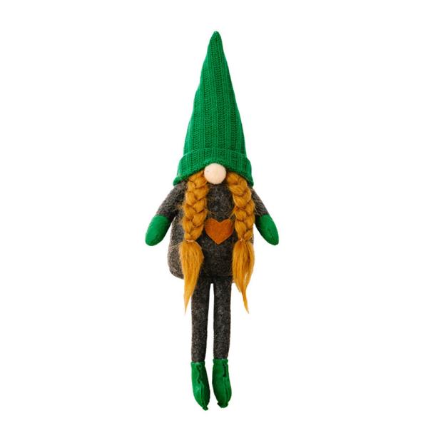 商品名:  Christmas Green Knitted Hat Gnome Decorative Heart Hangable Leg for Home New Year Birthday Party Decor Swedish Tab...