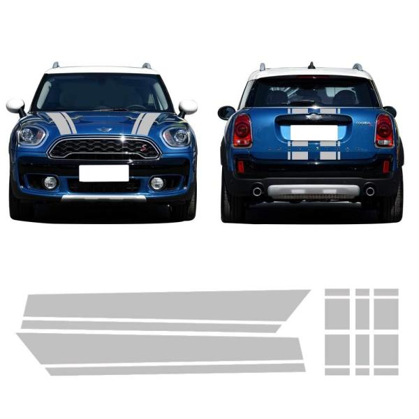 商品名:  Car Decals Bonnet Stripe Graphics Sticker Hood Trunk Rear Decal Stickers for Mini Cooper S Countryman F60 2017 Car...