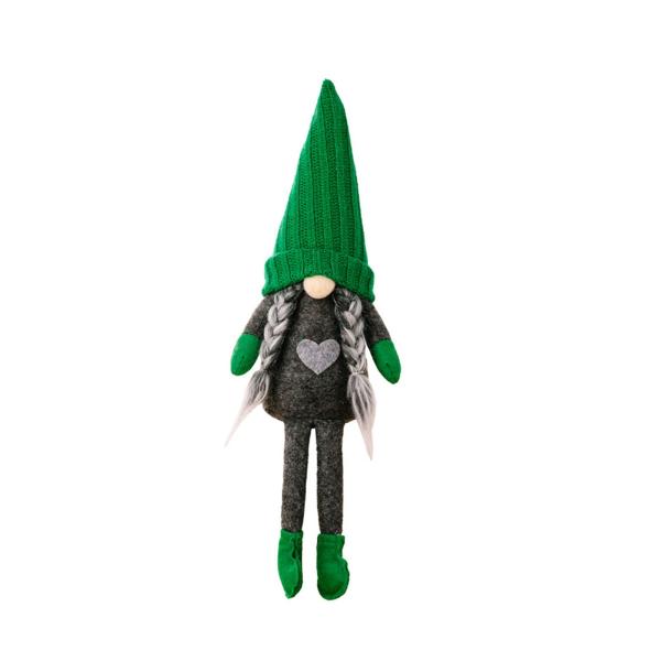商品名:  Christmas Green Knitted Hat Gnome Decorative Heart Hangable Leg for Home New Year Birthday Party Decor Swedish Tab...