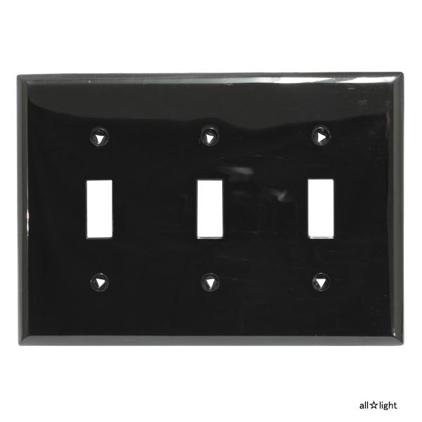 メーカー：COOPER Wiring Devices / クーパー ワイリング デバイス　　 シリーズ名： アメリカンスイッチ（トグルスイッチ）プレート　　　サイズ：W162×H114（mm）色：ブラック素材：耐熱プラスチック※商品に細かい...