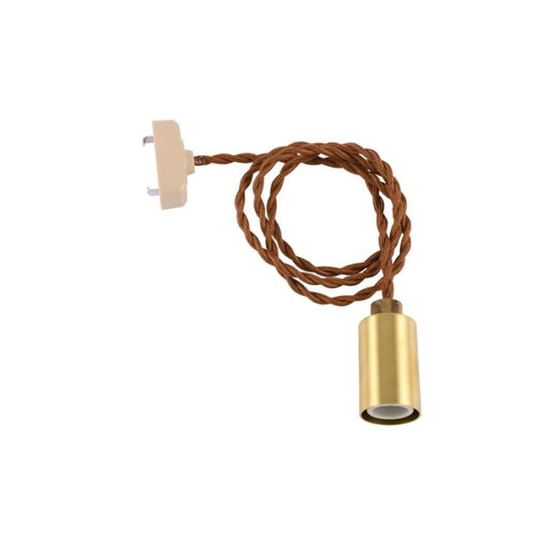 メーカー： スワン電器 / SWAN シリーズ名：BULB LIGHT SOCKETサイズ：幅35mm x 奥行き35mm x 高さ55mmカラー：ゴールド重量：0.18kg素材：真鍮機能：口金　E17 コード調節 コード長　100cm関連...