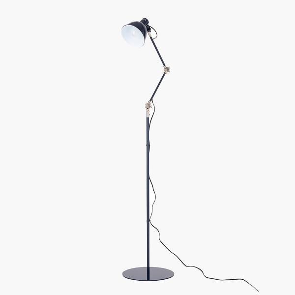 メーカー： HERMOSA / ハモサ シリーズ名：INDUSTRY FLOOR LAMP■コンセントタイプ(本体上部のシェードにON/OFFのつまみ付き）[Shade] φ150 × H170 mm[Base] φ300 mm[Arm] ...