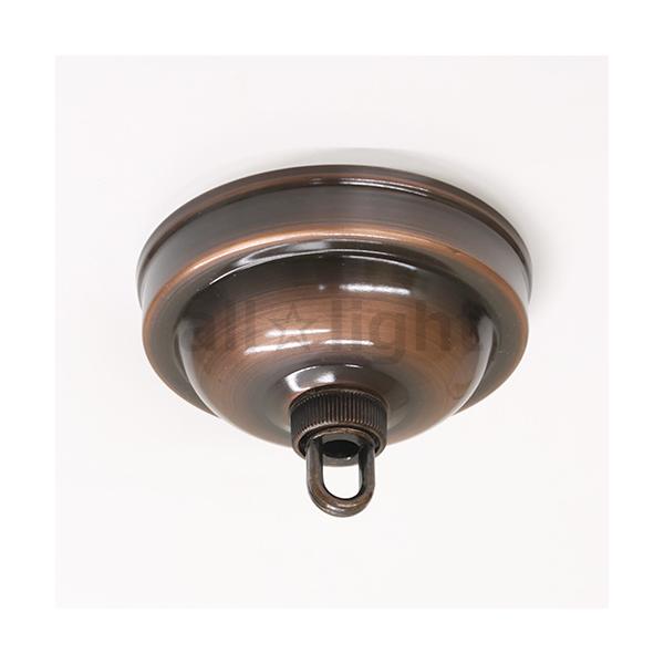 シリーズ名：天井用フランジ チェーン吊り用寸法：直径100mm×高さ66mm カップ高38mm重量：165gカラー：アンティークコパー色(銅)仕上材質：金属製関連キーワードチェン吊 チエン CHAIN 鎖 吊下げ ハンギング クサリ くさり...