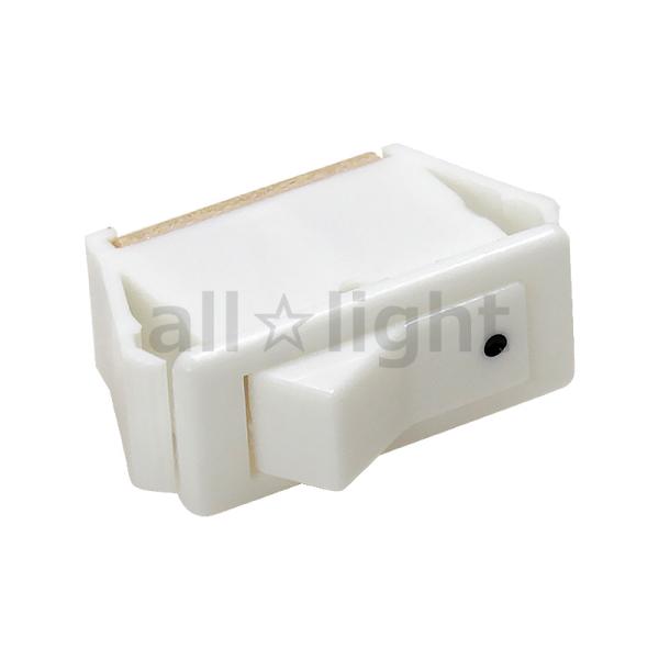 シリーズ名：  補修用コンセントスイッチ　　本体色：白色定格：1A-250V適合規格：電気用品安全法外郭材料：ナイロン (PA)点灯順序：ON-OFF端子仕様：半田付け取付方法：スナップイン取付板厚1.3〜2.6対象商品名、販売期間ユニット...