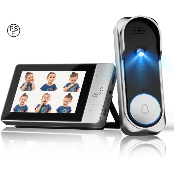 【配線工事不要】配線工事が不要なテレビドアホンは、煩わしい配線作業やインターネット接続が一切不要です。シンプルで手軽に設置でき、すぐに使用を開始できます。どこにでも簡単に取り付けられるので、引っ越し先でもすぐに対応可能です。設置が非常に簡単...