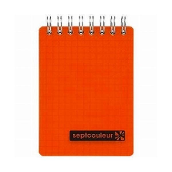 ●単品仕様：Ａ７サイズ、ツインワイヤのメモ。カラフルな表紙が人気です。◆材質：表紙：ＰＰ、裏表紙：クラフトボール　◆本体サイズ：７６×１１５ｍｍ◆罫内容：５ｍｍ方眼罫◆切取りミシン目入り◆枚数：７０枚◆製本：ツインワイヤ◆◆写真と商品はリニ...
