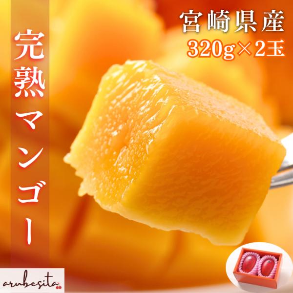 【宮崎完熟マンゴー】濃厚な甘みととろける食感が楽しめる、宮崎県産完熟マンゴー。宮崎の完熟マンゴーは、樹上で完熟を迎えると自然に落果します。落果の瞬間が完熟のサインであるため、果実を傷つけないよう1玉ずつネットを付けて大切に育てられています。...