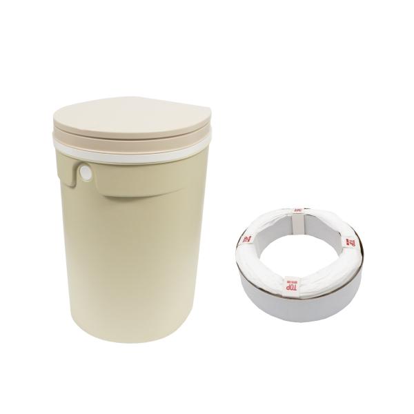 使用済みおむつのニオイ漏れを防ぐ専用ゴミ箱。専用のカセット式ゴミ袋が一個付属しています。（ゴミ箱本体の容量目安：新生児用おむつ最大16個）・ゴミを押し込むだけでいやなニオイを漏らさないリムーヴシャッター・ニオイのつきにくいABS樹脂素材使用...