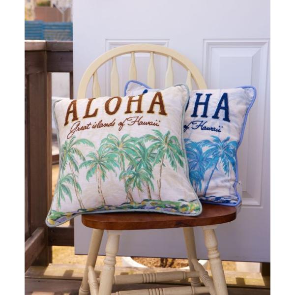 ハワイアンヴィンテージな雰囲気感のクッションカバー。高級感のある刺しゅうや落ち着いた色合いのパームツリーがリラックス感を演出してくれます。大きめなファスナーで出し入れも楽にできます。中身のクッションは付いておりません。ギフトにも最適です。定...