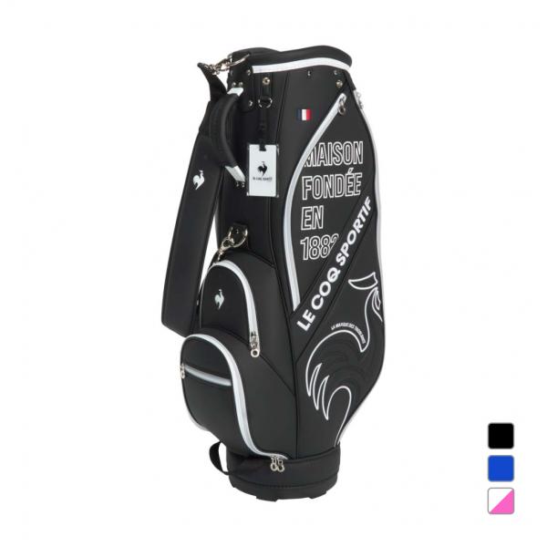 ◇サイドのスポーティデザインとアップリケの立体感が特徴のキャディバッグ。 ■カラー(メーカー表記)： サックスブルー(SA00) ホワイト×ピンク(WHPK) ブラック(BK00) ■素材：合成皮革(PU加工)/合成皮革(PVC加工) ■ネ...