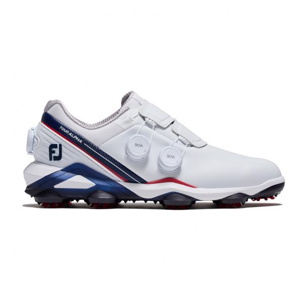 ◇FootJoy史上最もパワーと安定性にこだわった本格的ツアースパイクシューズ 『TOUR ALPHA (ツアー アルファ )』シリーズ最上位機種。デュアルストラップ構造 ＋トリプルダイアルで、より精密なフィットが可能に。【ウィズ=W:3E...